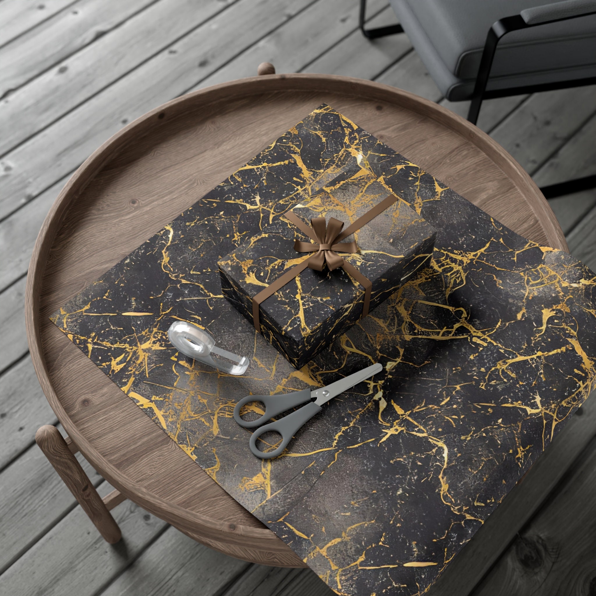 Black Marble Wrapping Paper Marbler Gift Wrap Marble Christmas Wrapping ...