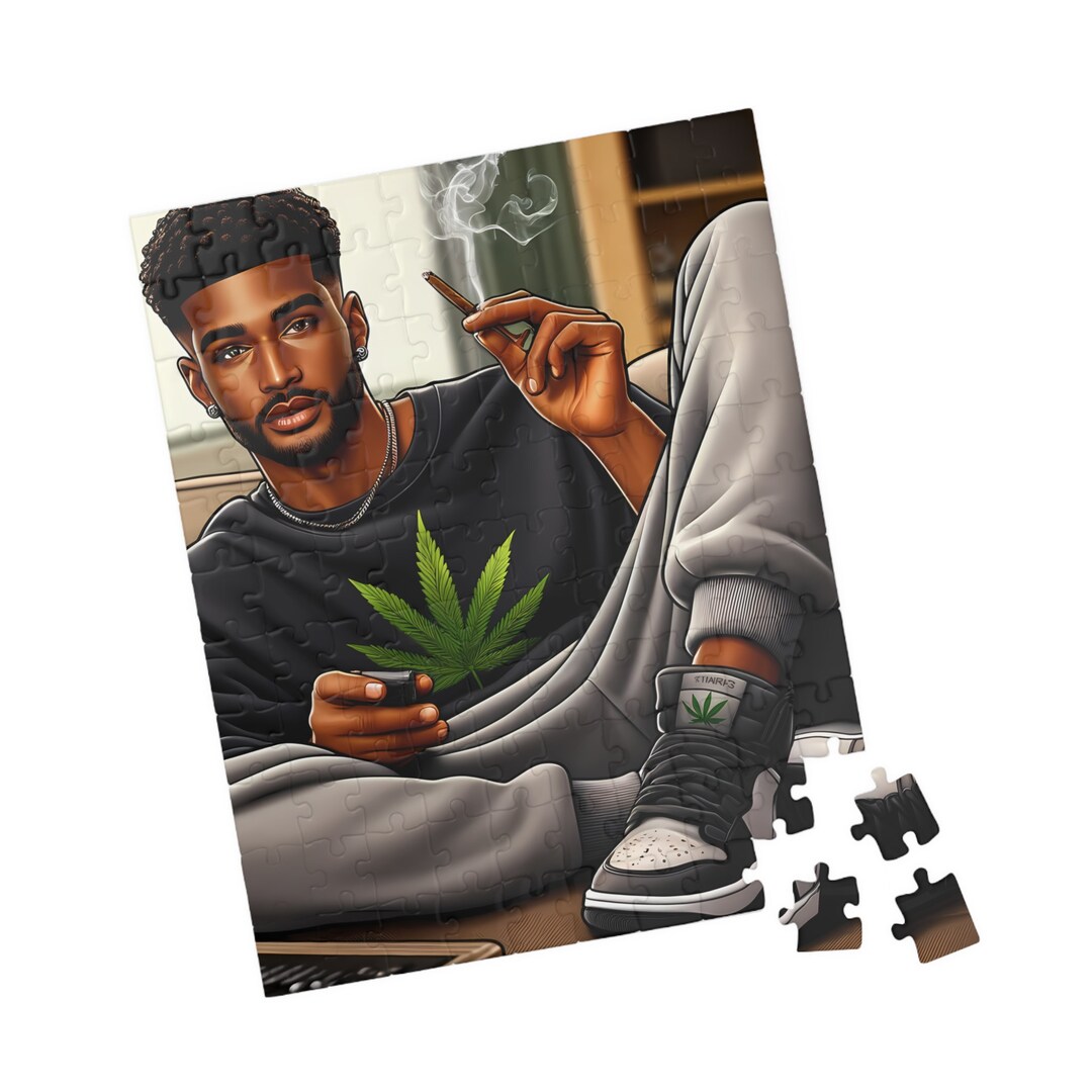 Stoner Puzzle African American Puzzle Black Woman Puzzle Weed Gift ...