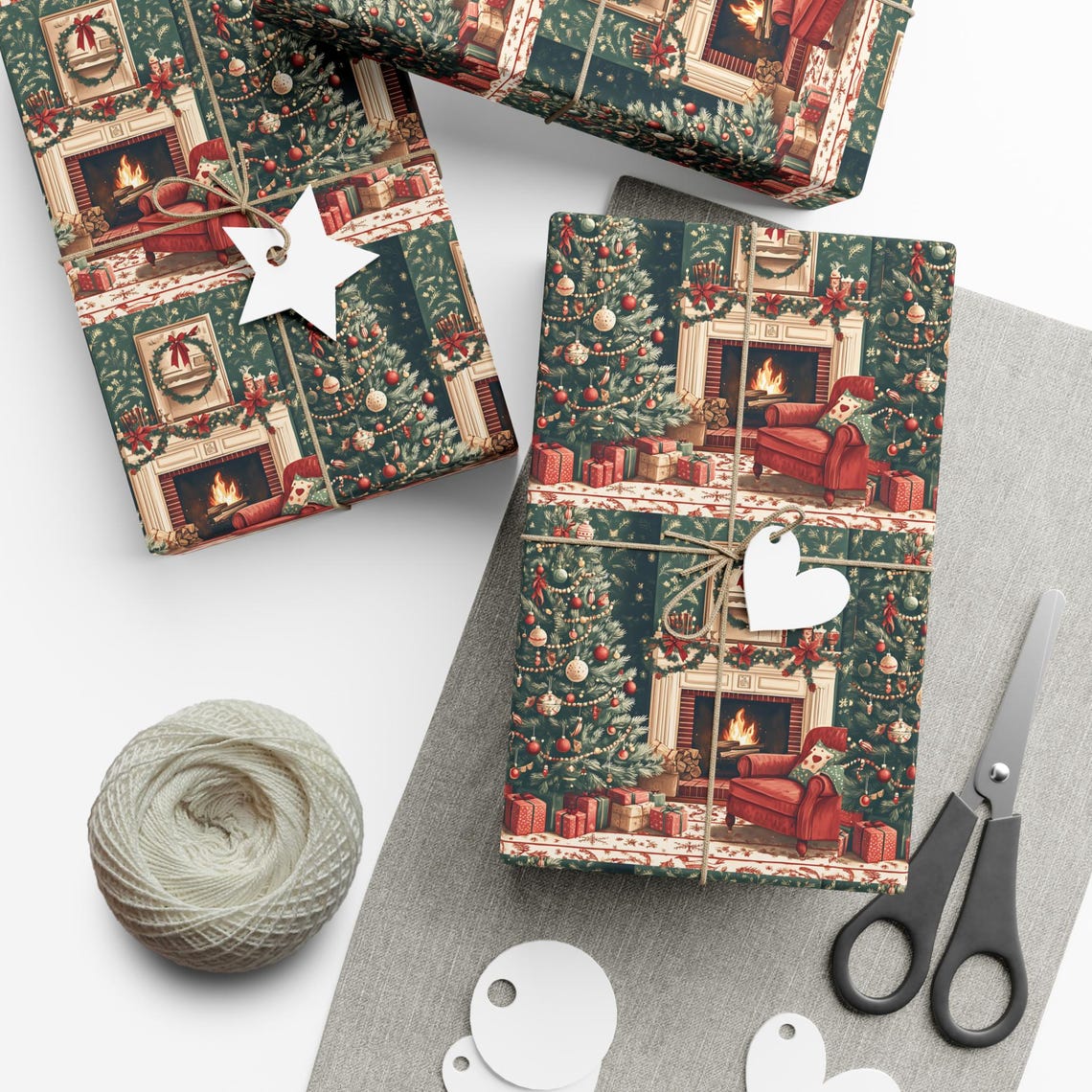 Cozy Christmas Wrapping Paper Cute Wrapping Paper Holiday Wrapping ...