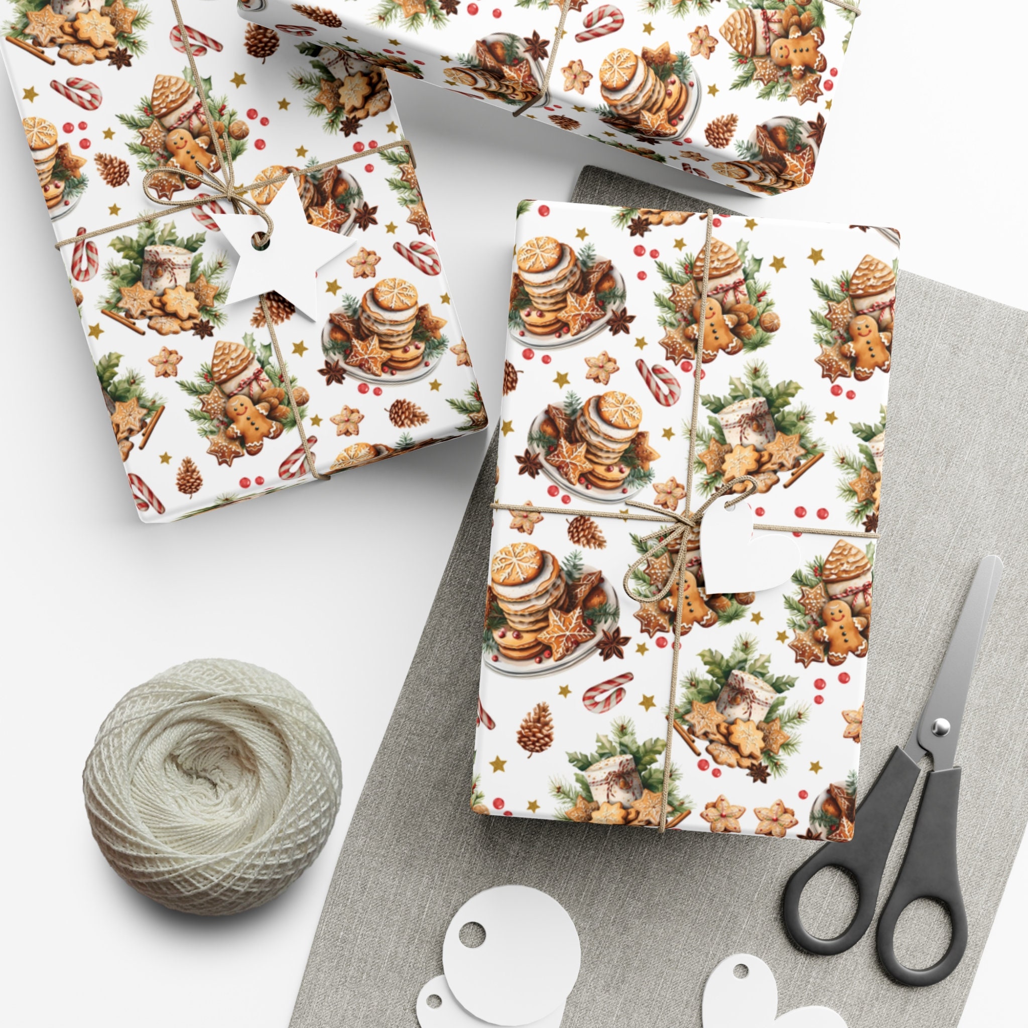 Christmas Cookies Wrapping Paper Cute Wrapping Paper Holiday Wrapping ...