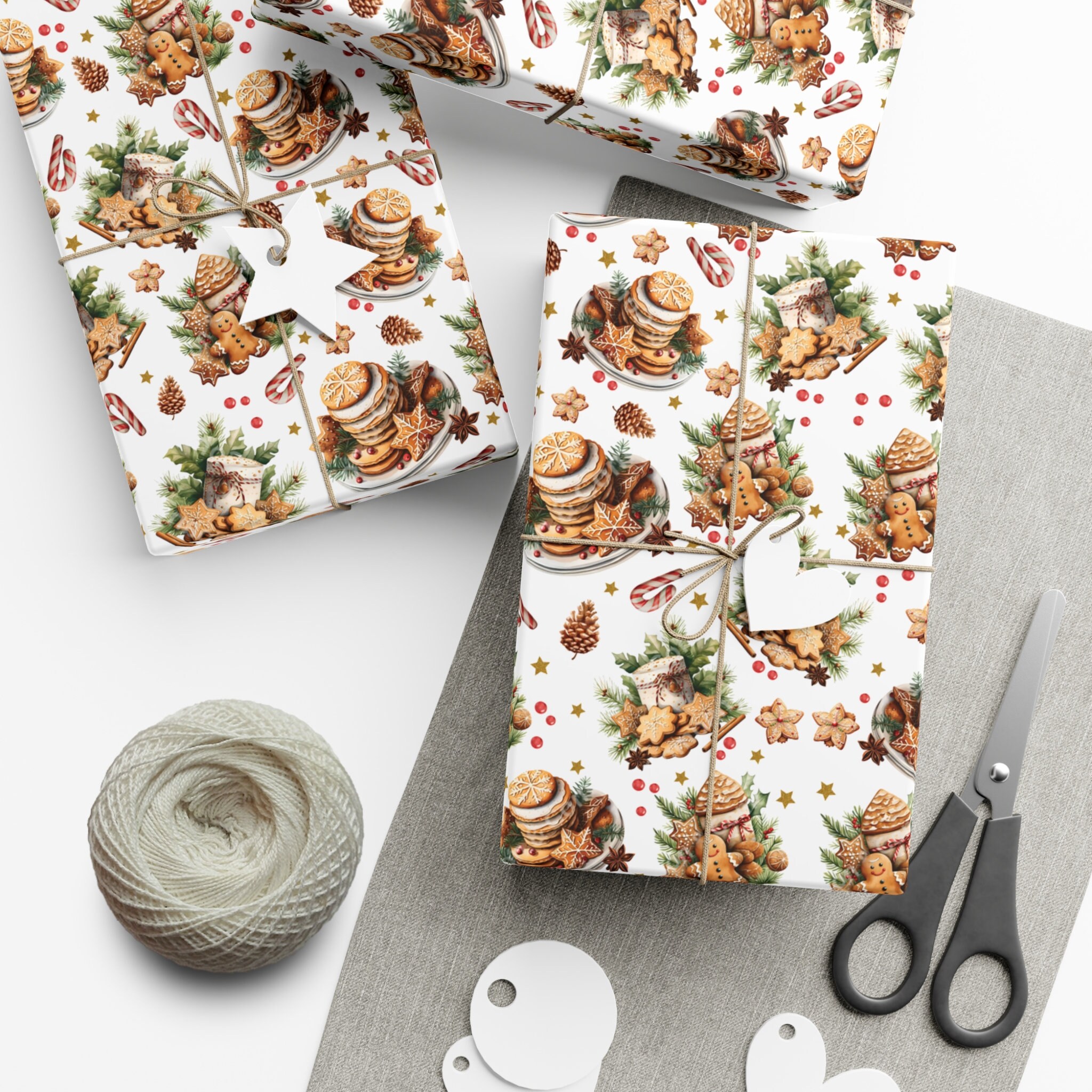Christmas Cookies Wrapping Paper Cute Wrapping Paper Holiday Wrapping ...