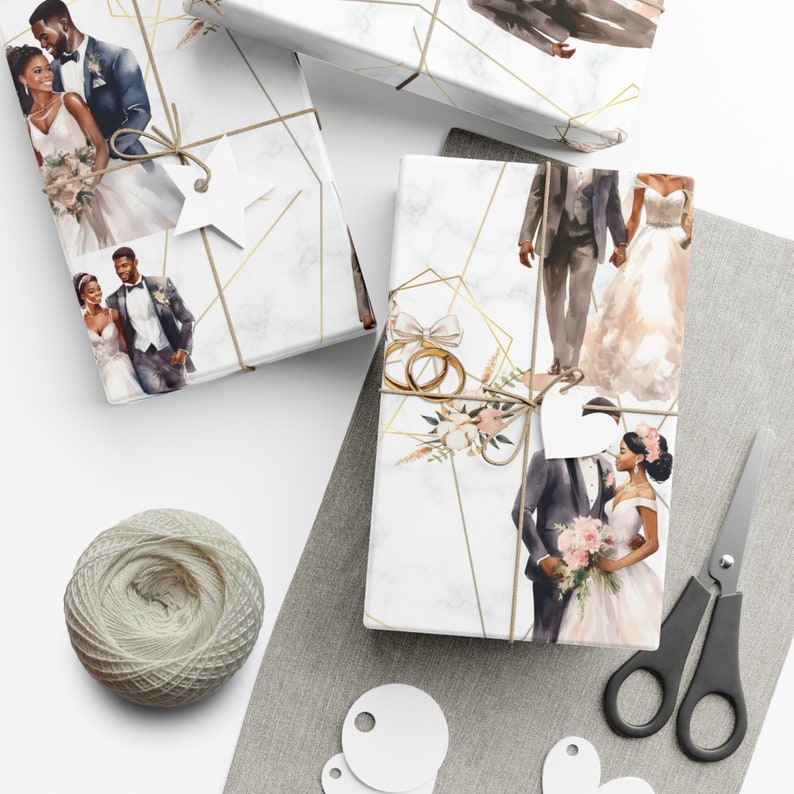 Wedding Wrapping Paper Bridal Shower Wrapping Paper Bridesmaid - Etsy