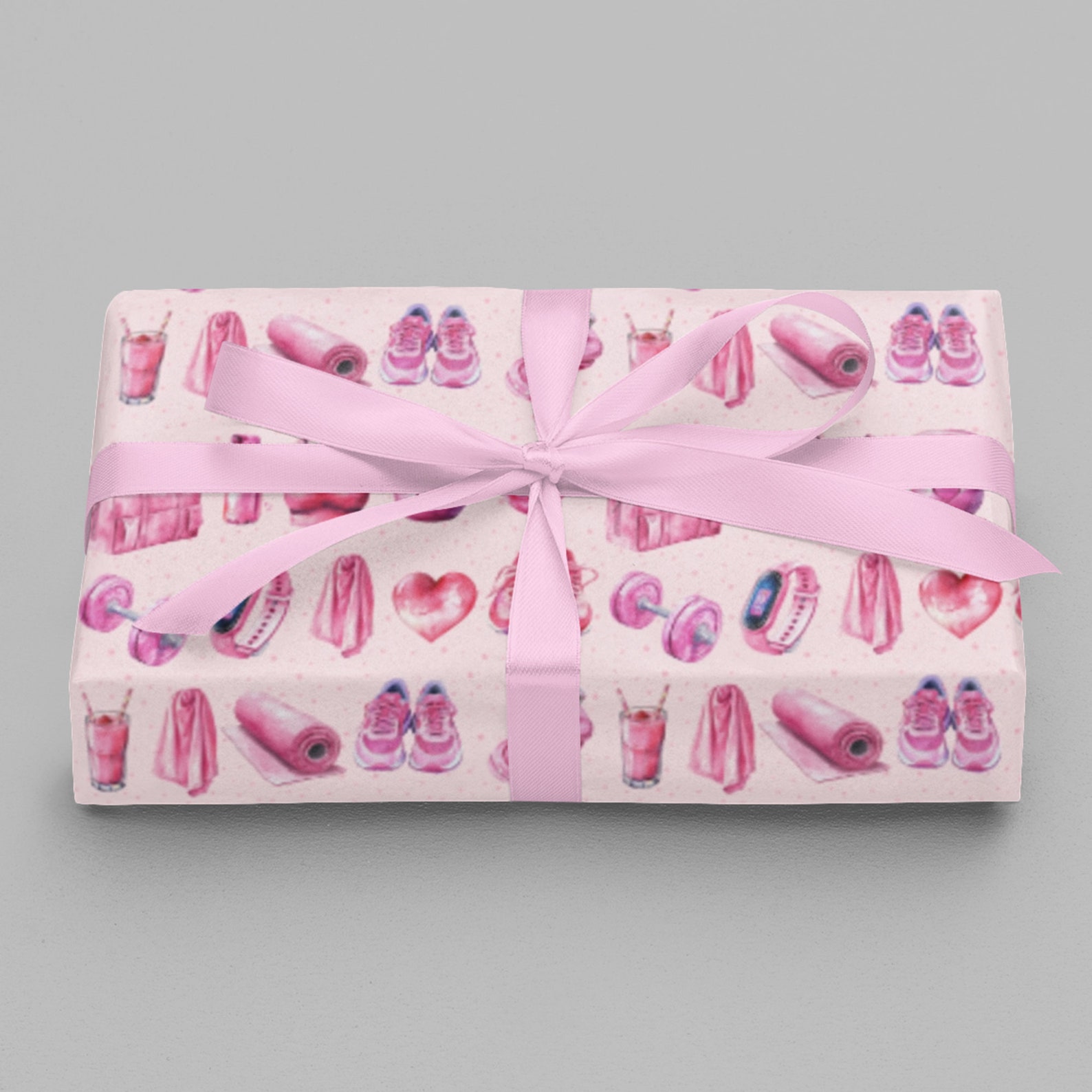 Pink Workout Wrapping Paper Cute Wrapping Paper Holiday Gift Wrap ...