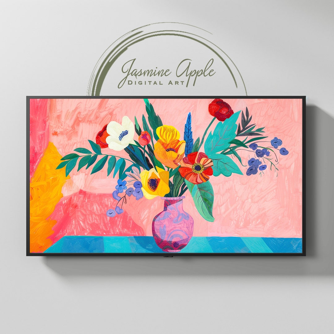 Samsung Frame TV Matisse Inspired Pink Floral Bouquet Fine Art for ...