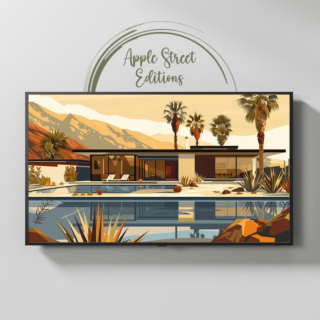 Samsung Frame TV Mcm Digital Wall Art Midcentury Modern Warm Colors ...