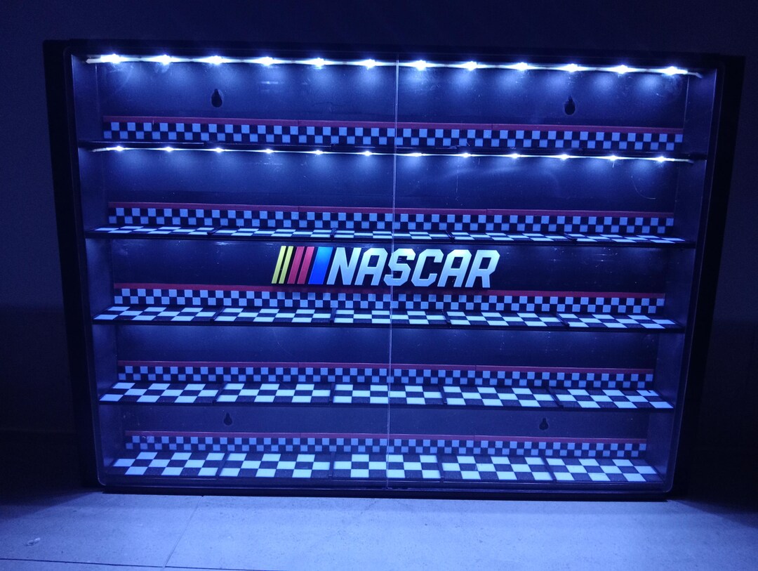 NASCAR Display Case for Hot Wheels Cars With LED Lighting Wall ...