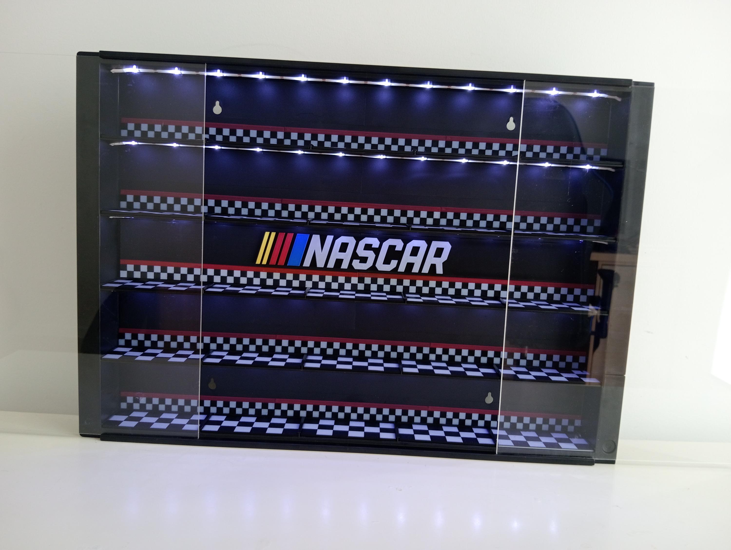NASCAR Display Case for Hot Wheels Cars With LED Lighting Wall ...