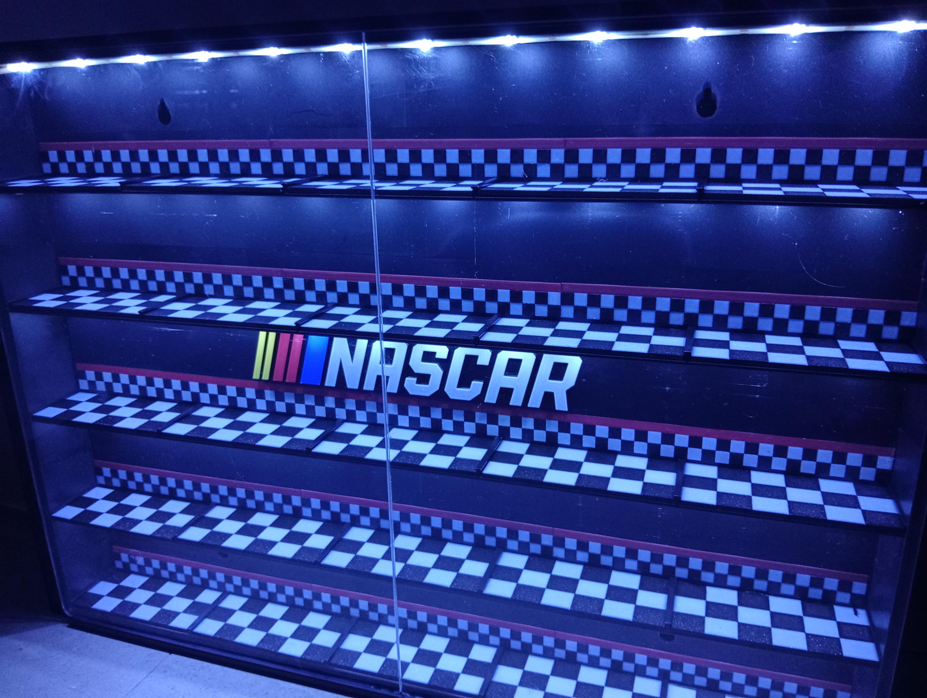 NASCAR Display Case for Hot Wheels Cars With LED Lighting Wall ...