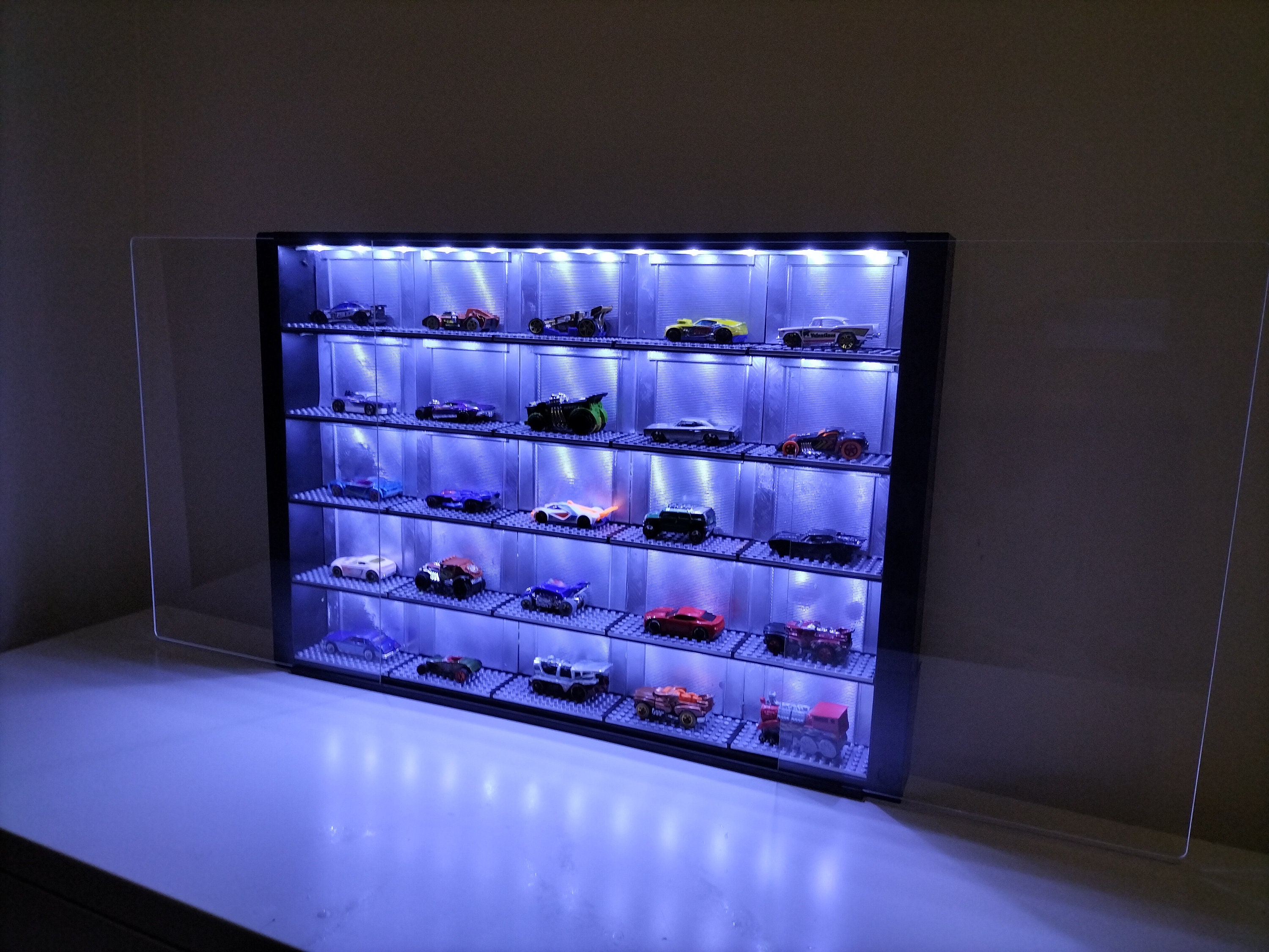 Display Case for Hot Wheels Matchbox Toy Cars With LED Lighting Wall ...