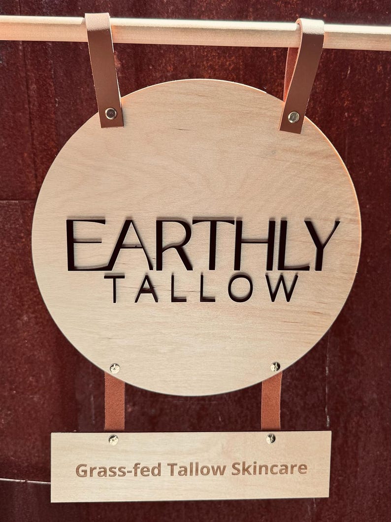 Hanging Market Sign With Magnetic Mount | 12" Round Laser Cut Wood ...