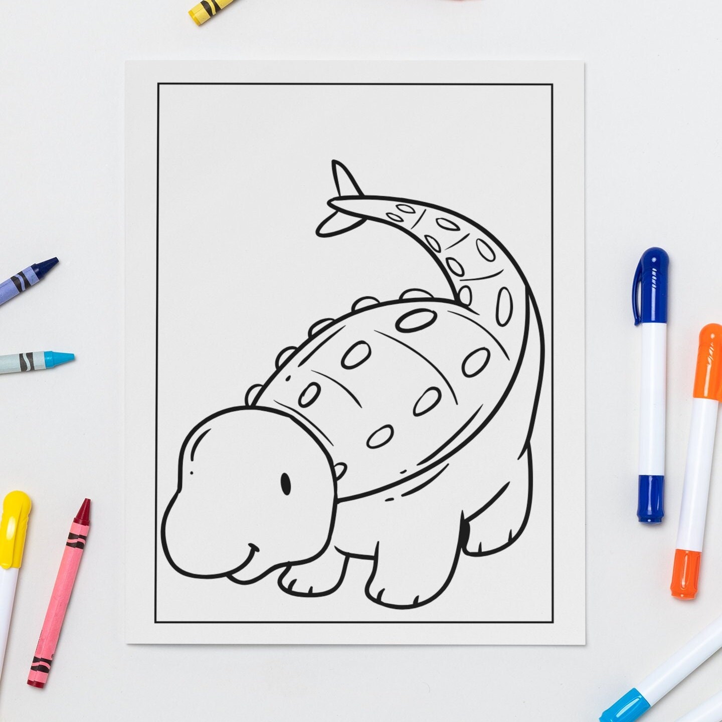 Cute Dinosaur Book Kids Color Sheets Dinosaur Color Sheets - Etsy