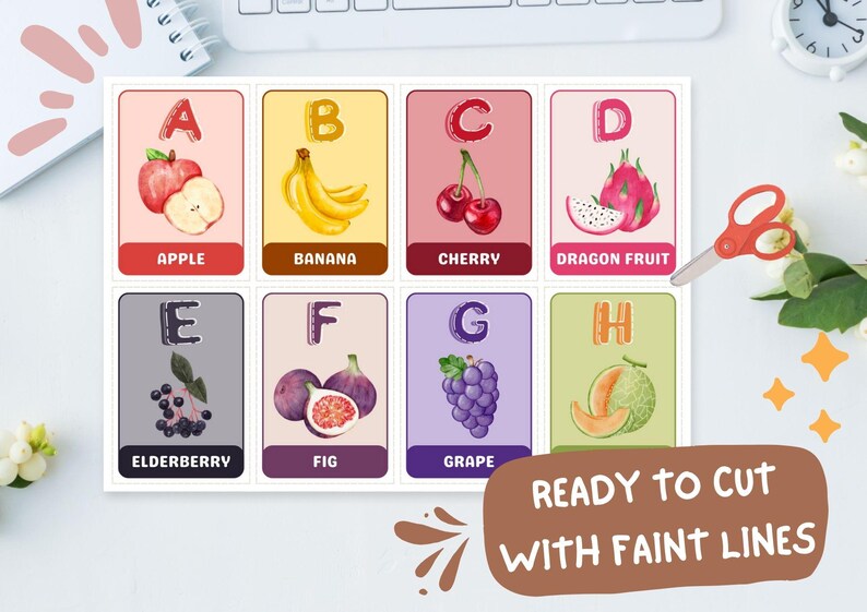 23 Printable Fruit Flashcards for Kids Colorful Learning Tool for ...
