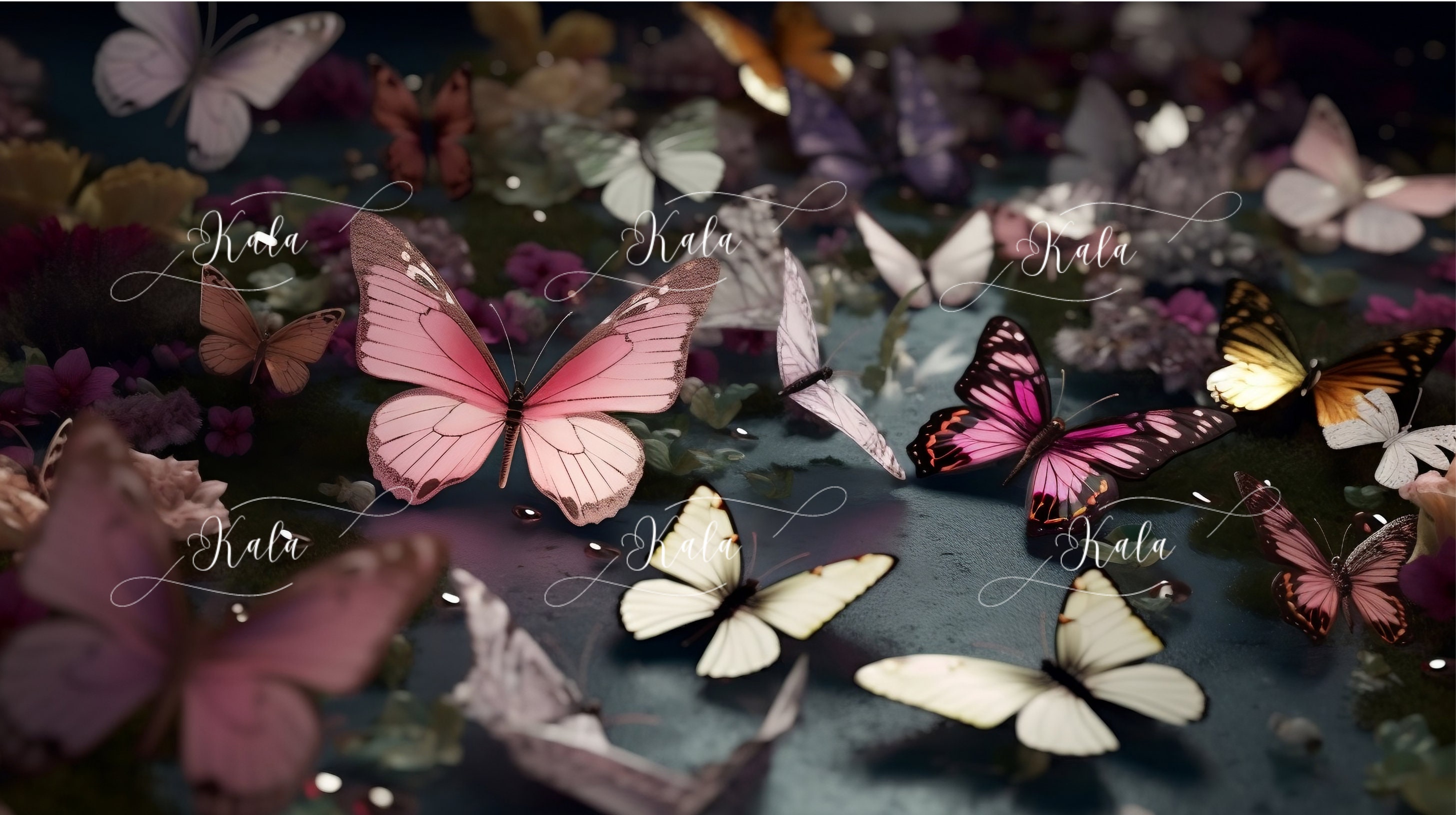 10 Digital Backdrops,real Butterfly Wings,multi Color Wings,kids ...