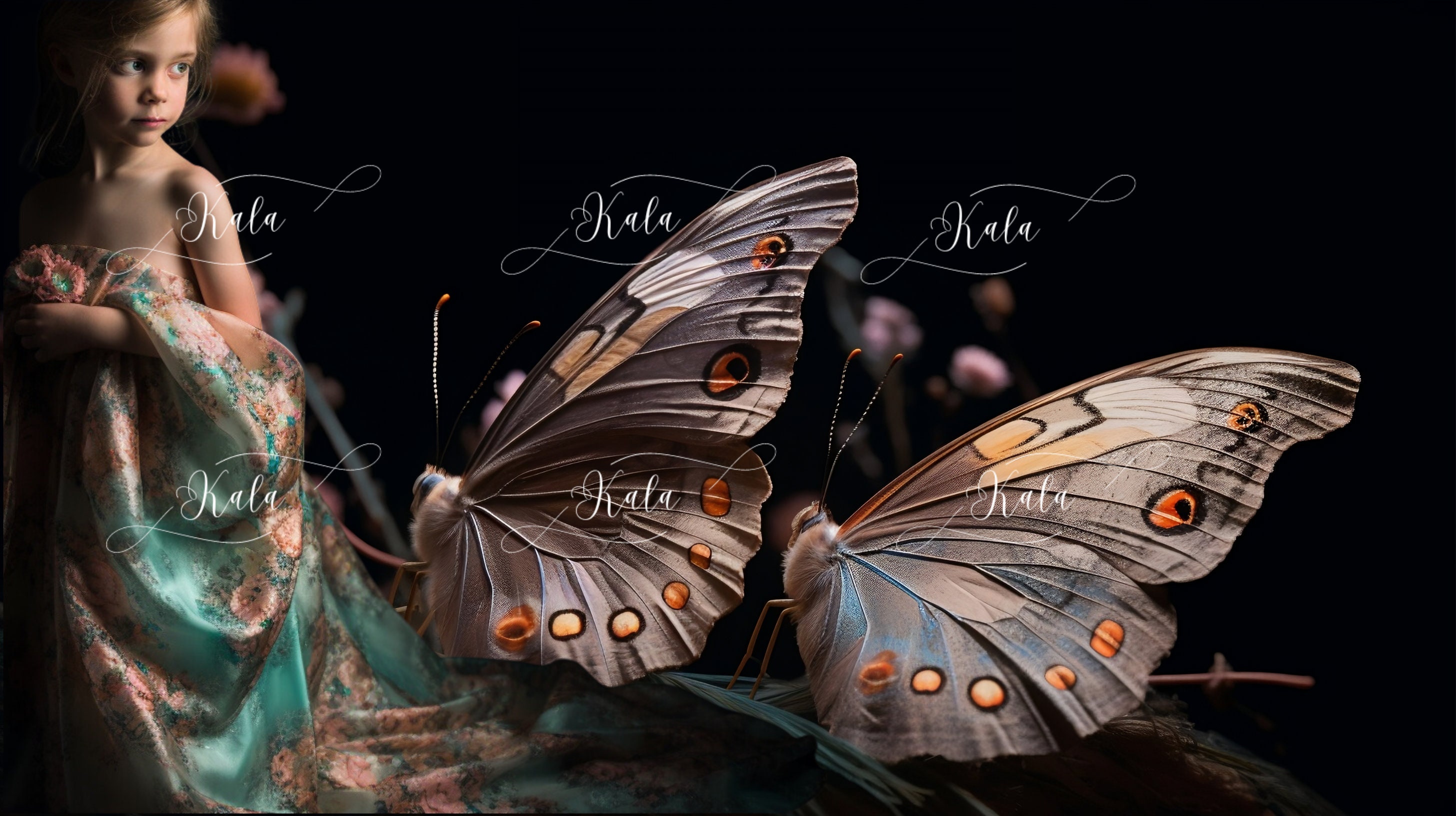 10 Digital Backdrops,real Butterfly Wings,multi Color Wings,kids ...