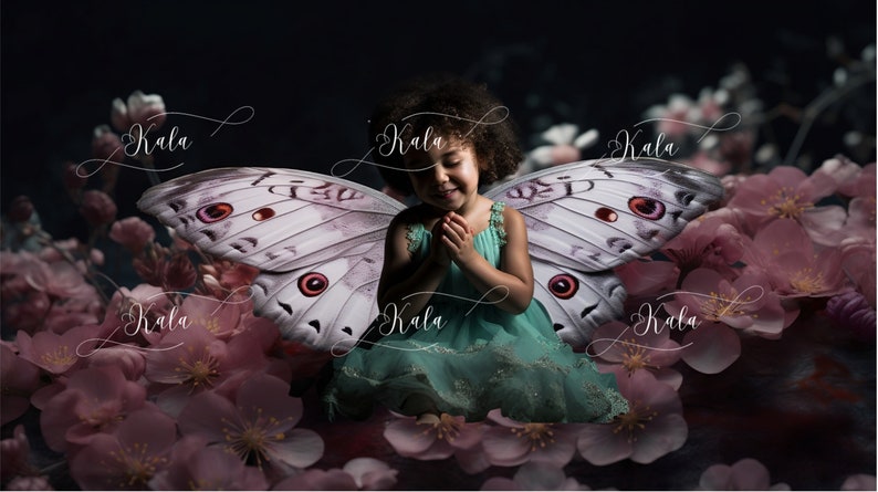 10 Digital Backdrops,real Butterfly Wings,multi Color Wings,kids ...