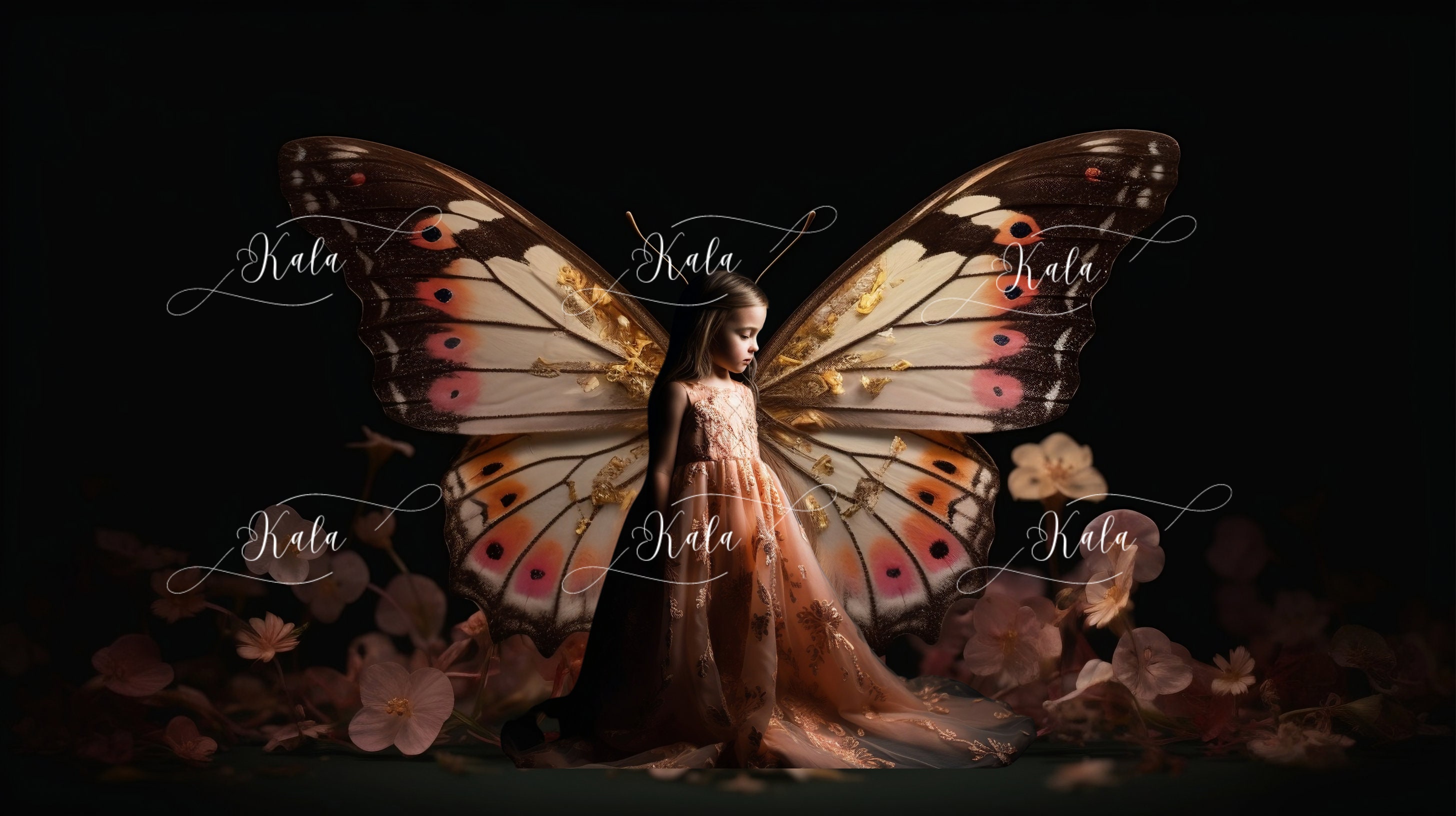 10 Digital Backdrops,real Butterfly Wings,multi Color Wings,kids ...