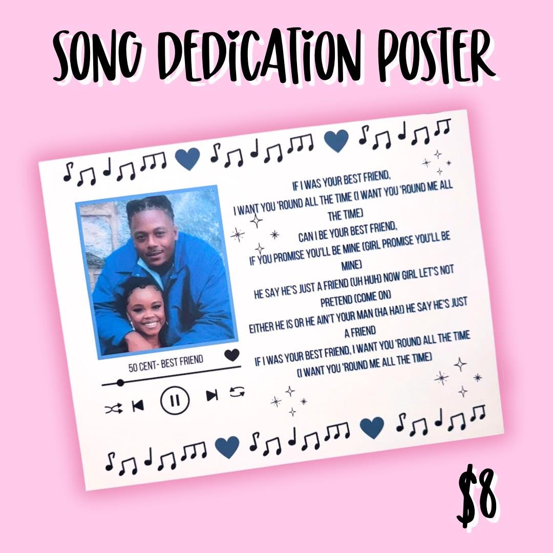 Song Dedication Poster - Etsy