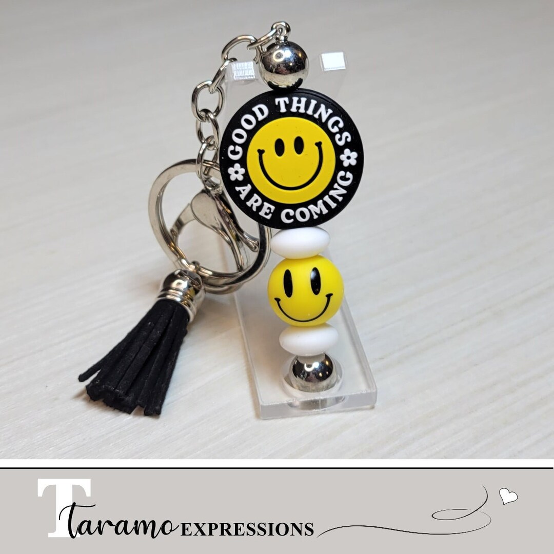Smile Emoji Keychain, Emoji Keychain, Keychain, Silicone Keychain ...