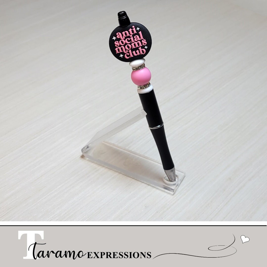 Anti-social Moms Club Pen, Silicone Bead Pen, Beaded Pen, Refillable ...