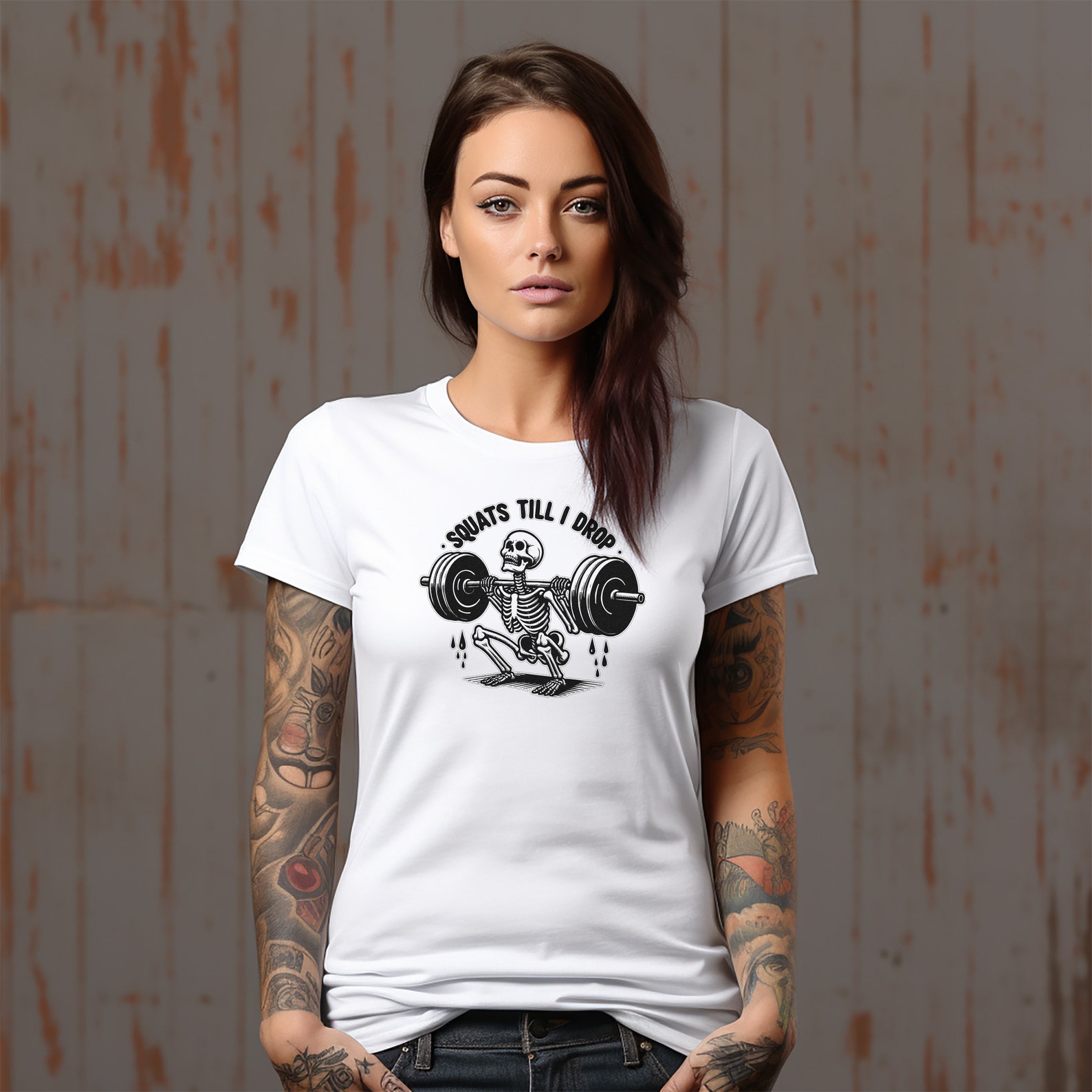 Lifting Skeleton Shirt, Athletic Workout Tshirt Dad, Skull Shirt Gift ...