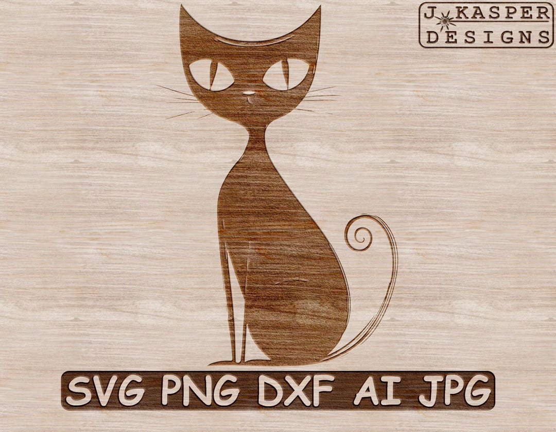 Spooky Cat SVG: Halloween Clipart, Laser Cut Design (digital Files) - Etsy