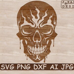 Melting Skull Design: Laser Cut Files, Cricut, Sublimation (digital ...