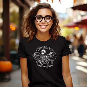 Lifting Skeleton Shirt, Athletic Workout Tshirt Dad, Skull Shirt Gift ...