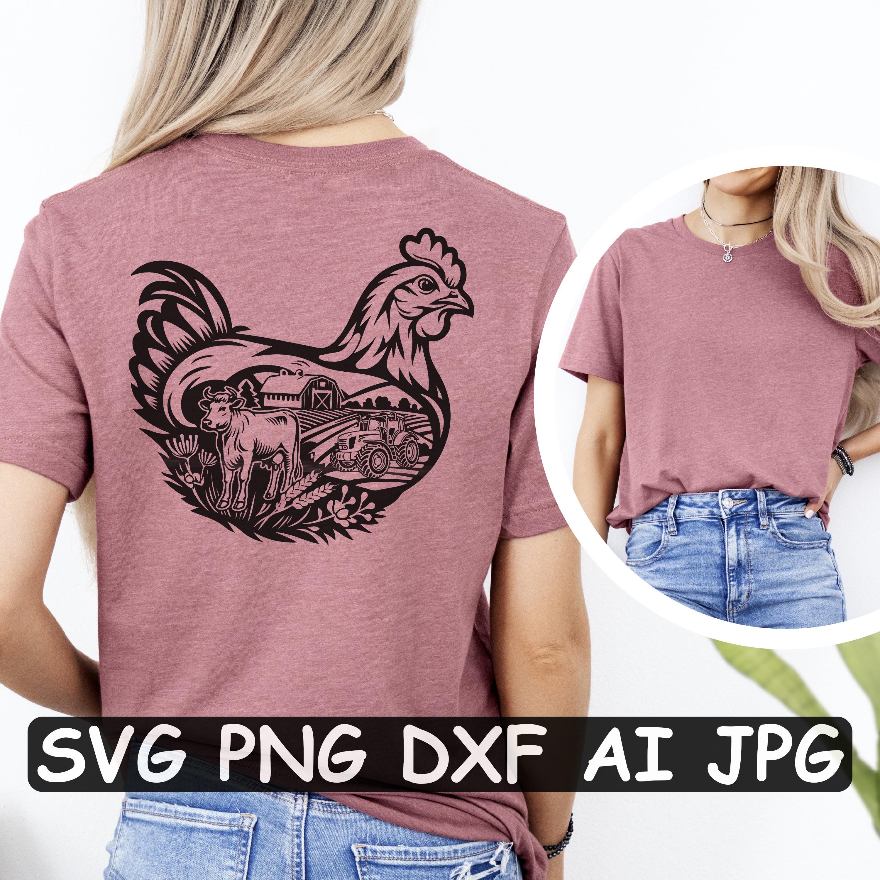 Chicken Farm Scene SVG: Country Decor Laser Cut Files - Etsy