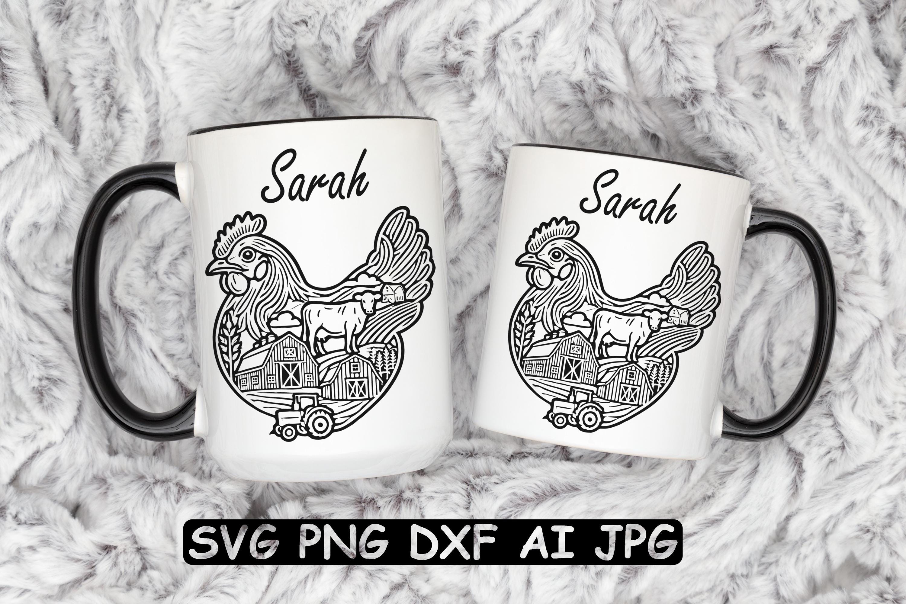 Chicken SVG | Chicken PNG | Farm Scene Design for Cricut | Farm Animal ...