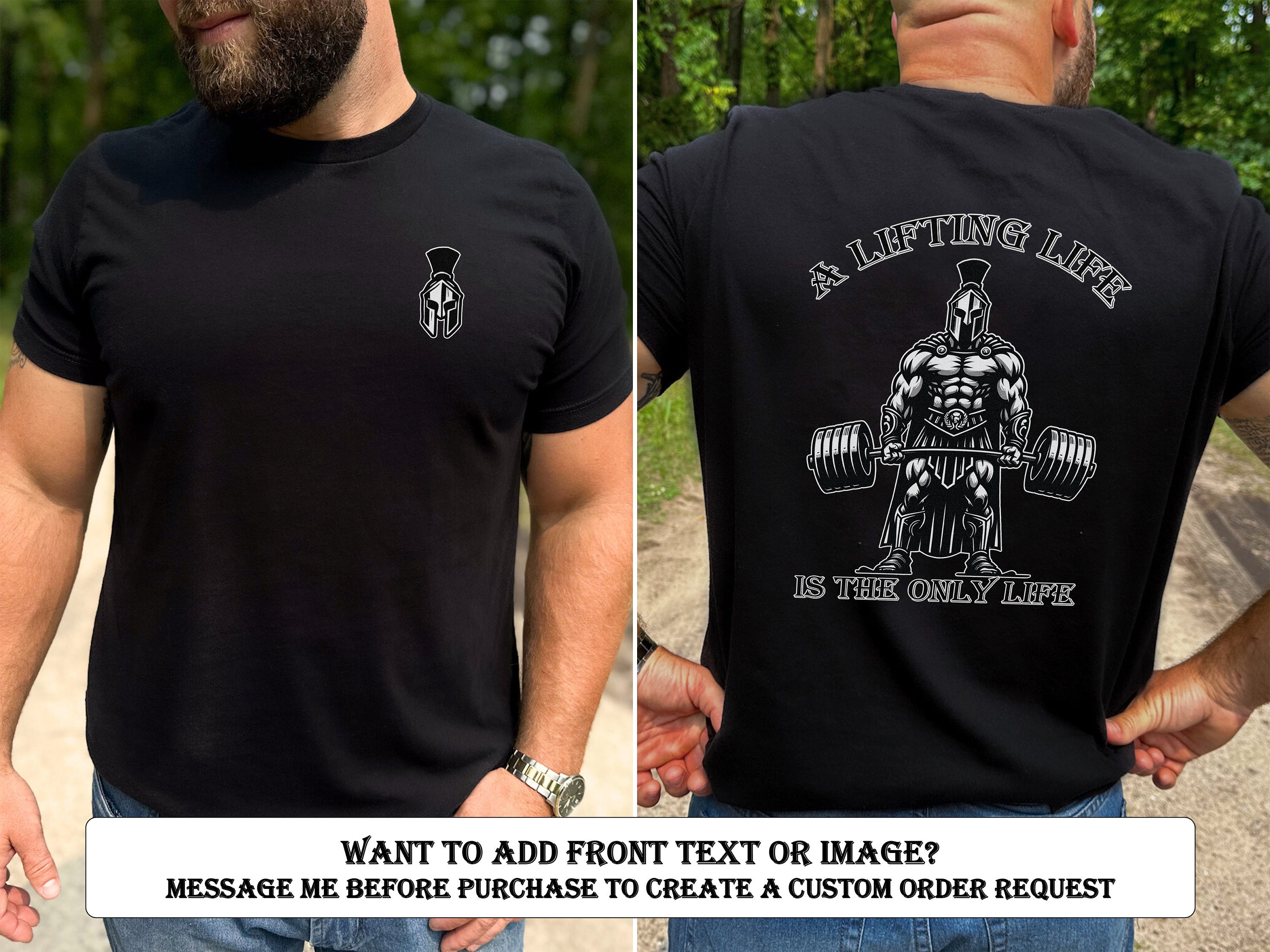 Personalizable Spartan Lifting Weights Unisex T-shirt High-quality ...