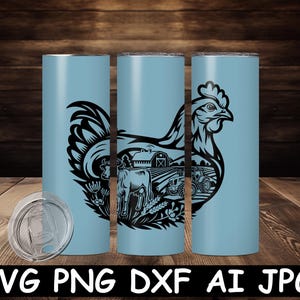 Chicken Farm Scene SVG: Country Decor Laser Cut Files - Etsy