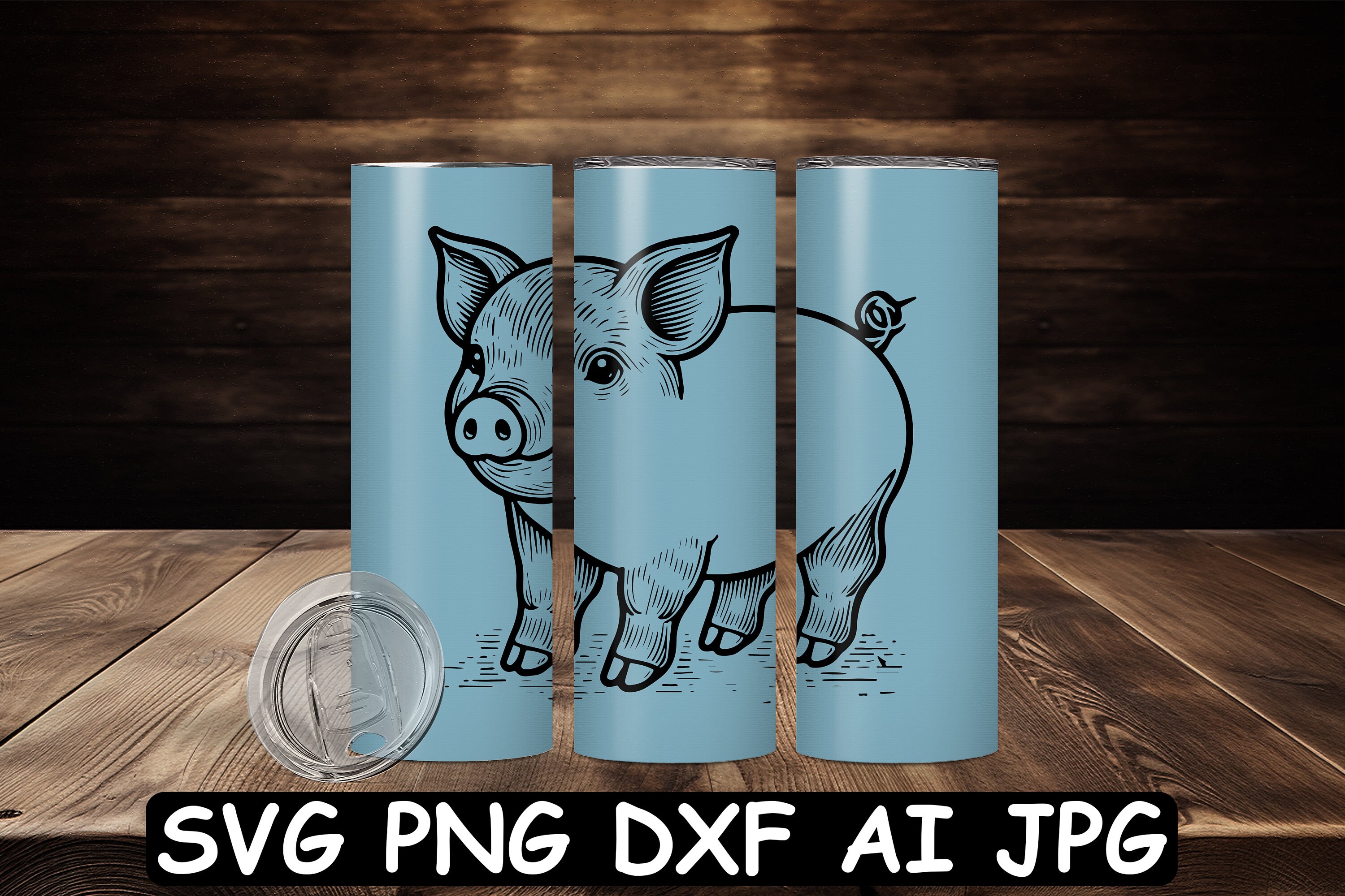 SVG File Cute Pig | Pig PNG Cut Files | Design for Cricut | Farm Animal ...