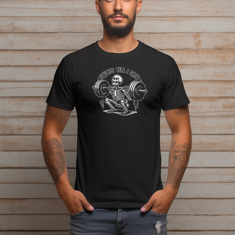 Lifting Skeleton Shirt, Athletic Workout Tshirt Dad, Skull Shirt Gift ...