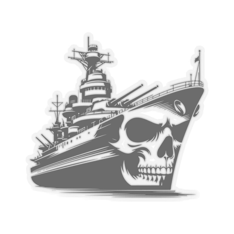 Naval Battleship Vinyl Sticker: Skull Warship Graphic - Etsy