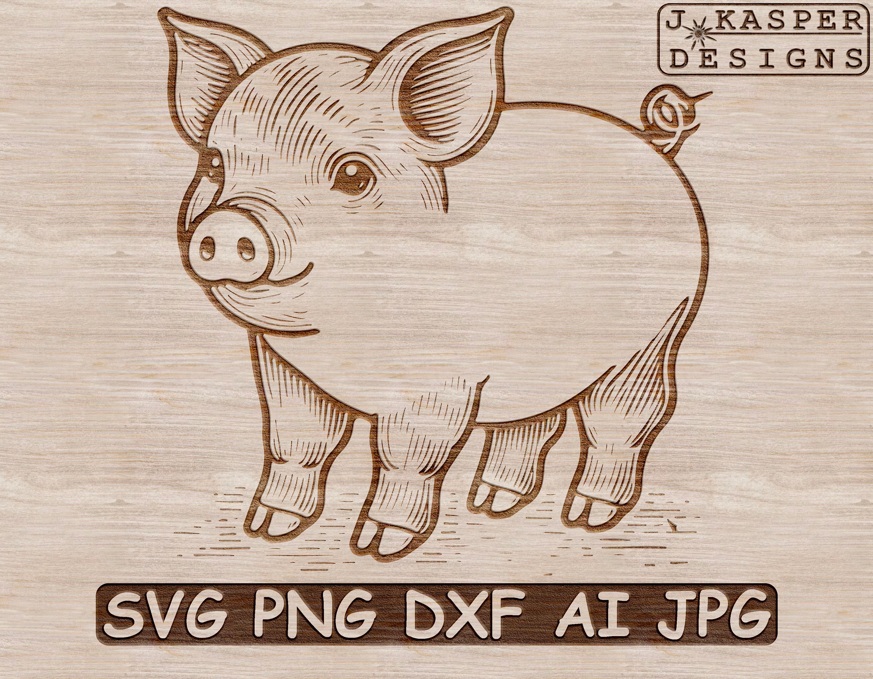 SVG File Cute Pig | Pig PNG Cut Files | Design for Cricut | Farm Animal ...