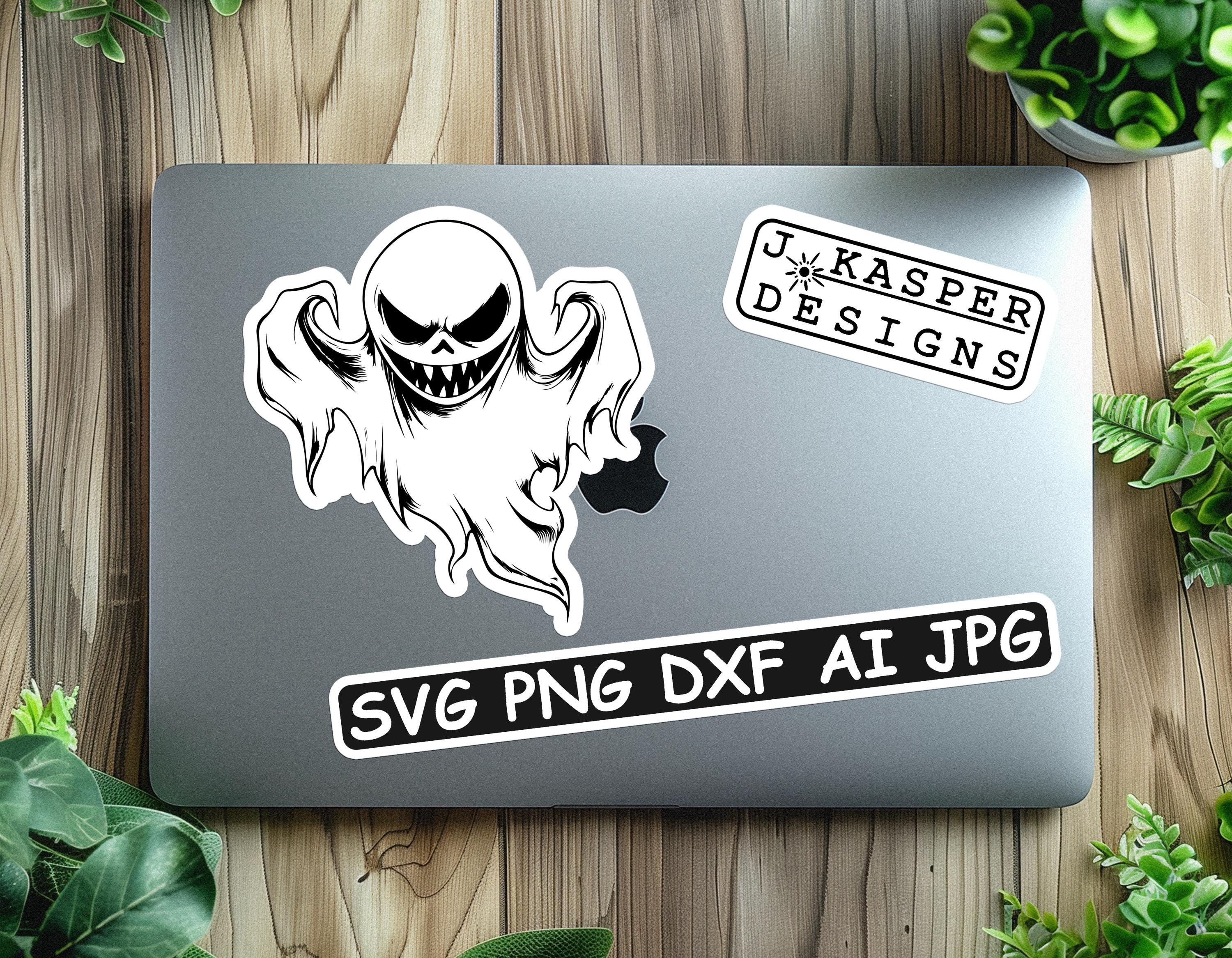 Spooky Ghost SVG: Halloween Clipart, Laser Cut Design (digital Files ...