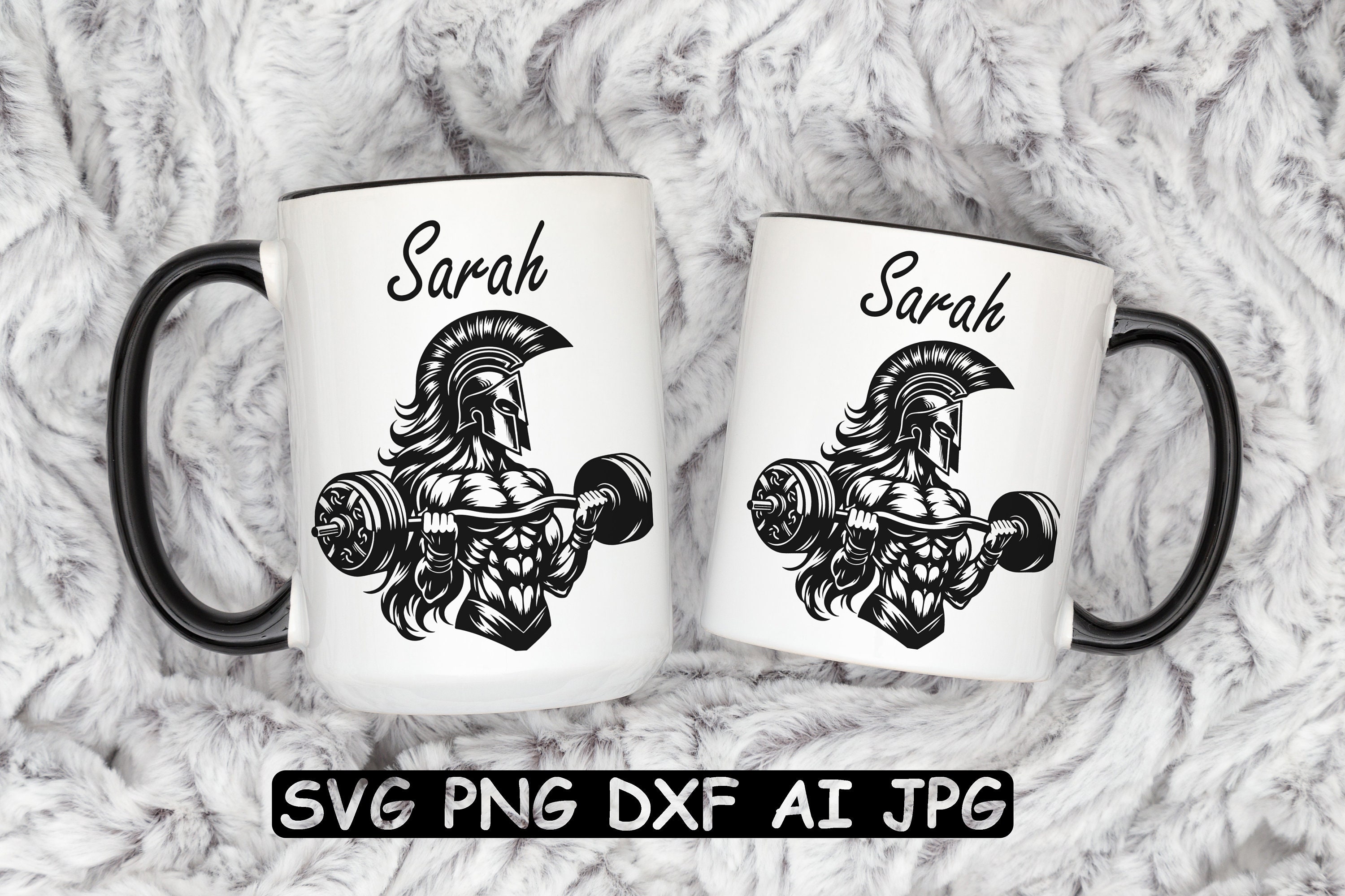 Lifting Spartan Woman SVG | Weight Lifting PNG Cut Files | Spartan ...