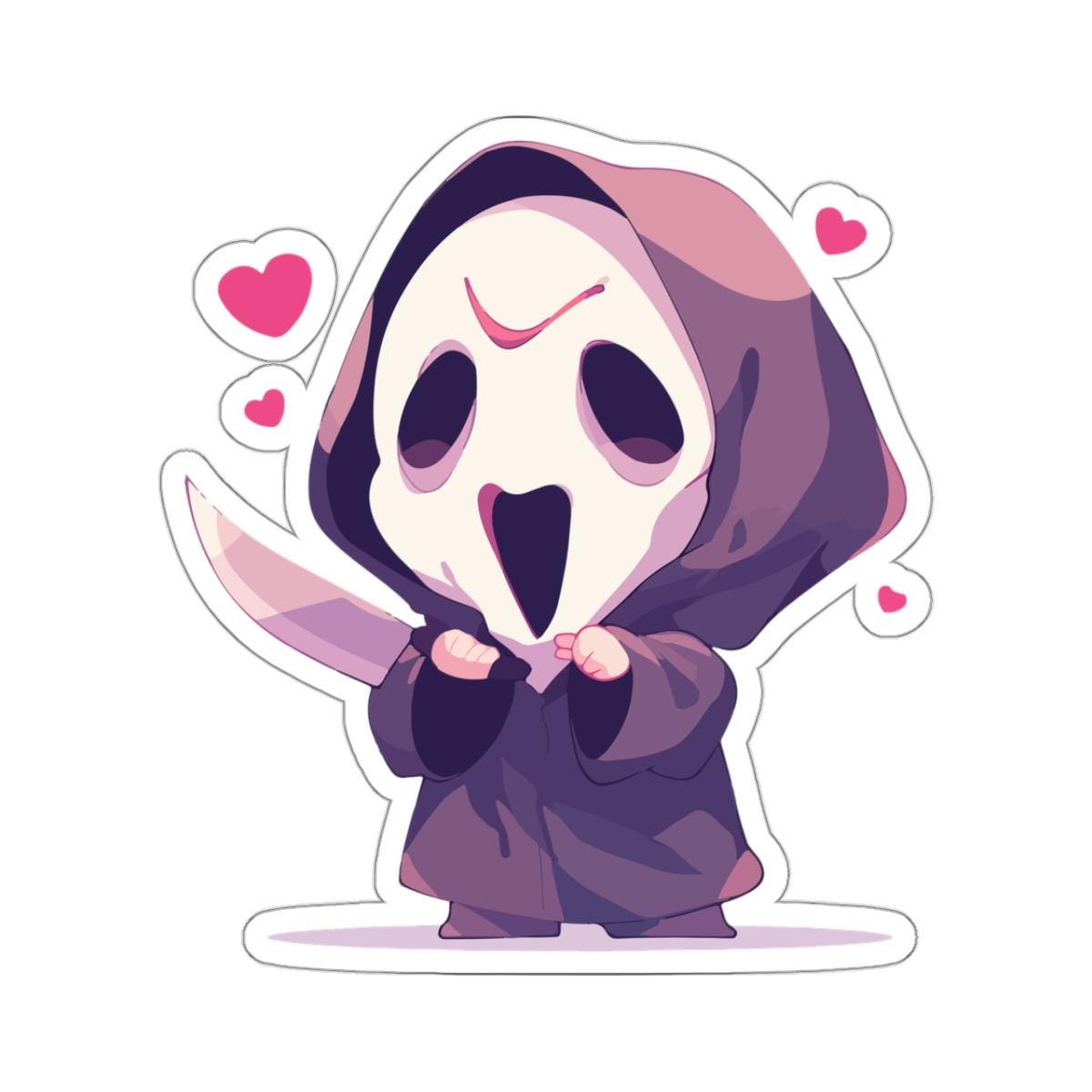 Killer Ghost Sticker | Halloween Horror Character Decal | Spooky Ghost ...