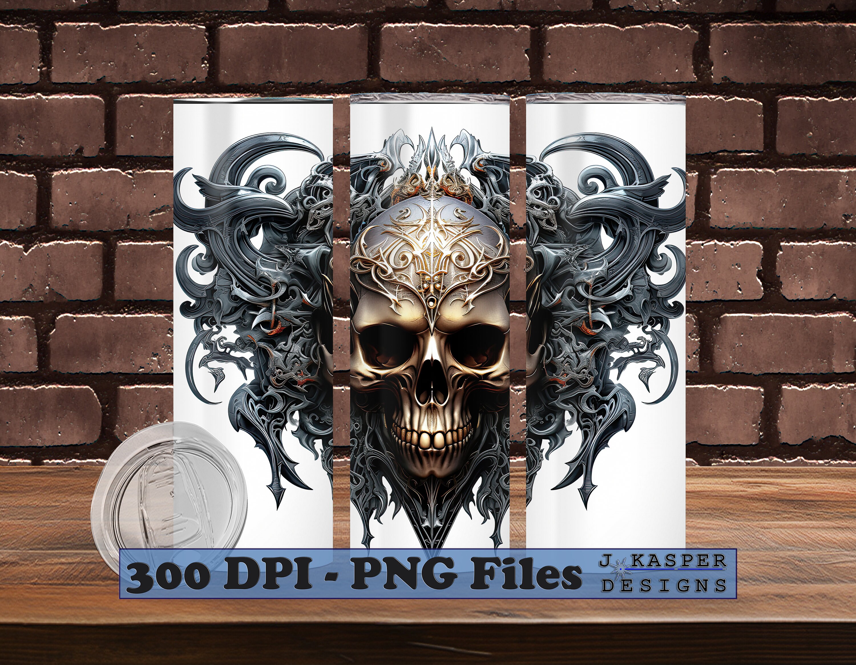 Ornate Skull Emblems Digital PNG Designs Bundle, Skulls PNG for Cricut ...