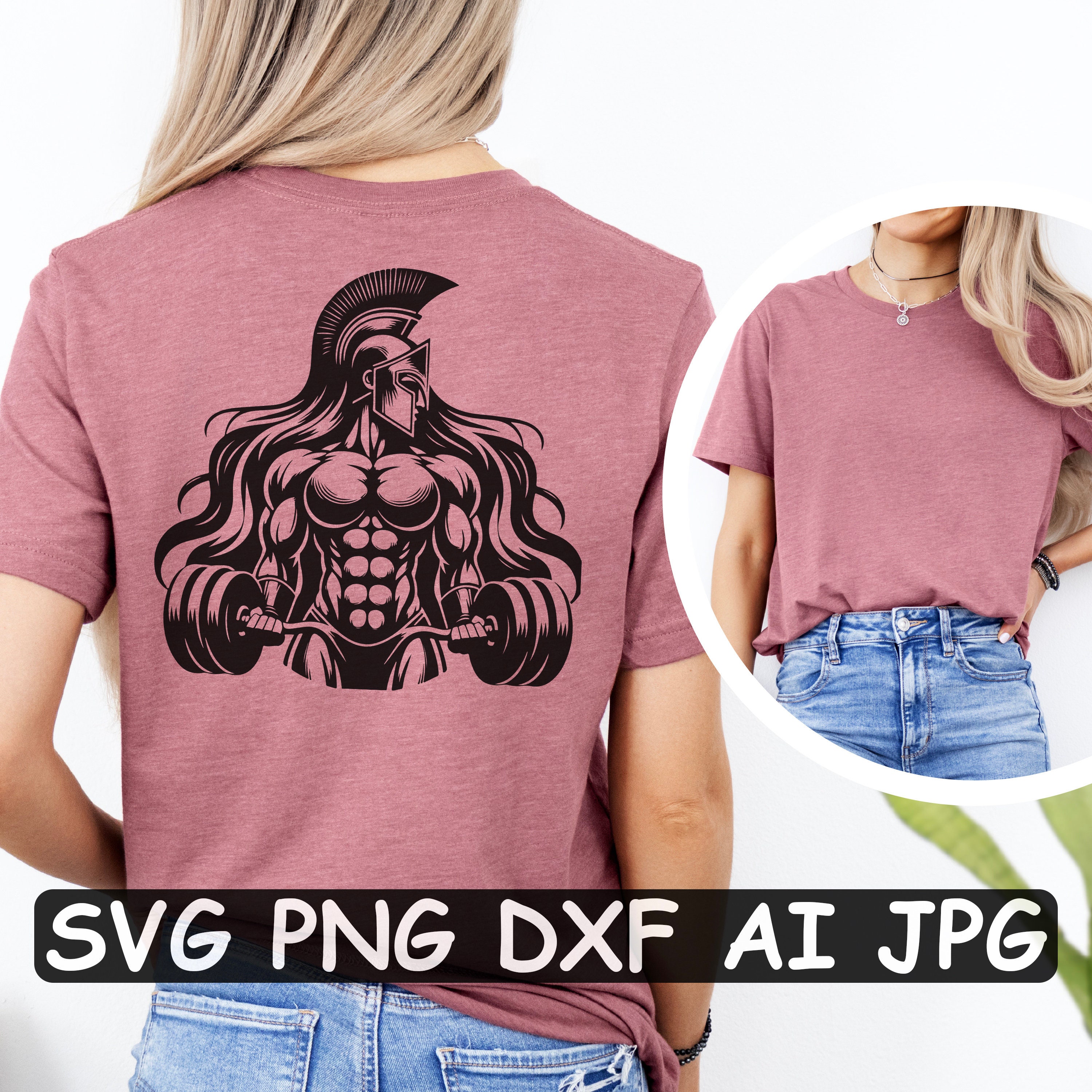 Lifting Spartan Woman SVG Weight Lifting PNG Cut Files Spartan Design ...