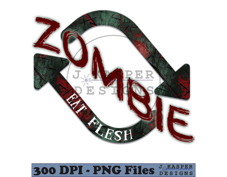 Zombie Eat Flesh Clipart: PNG for Cricut, Sublimation - Etsy