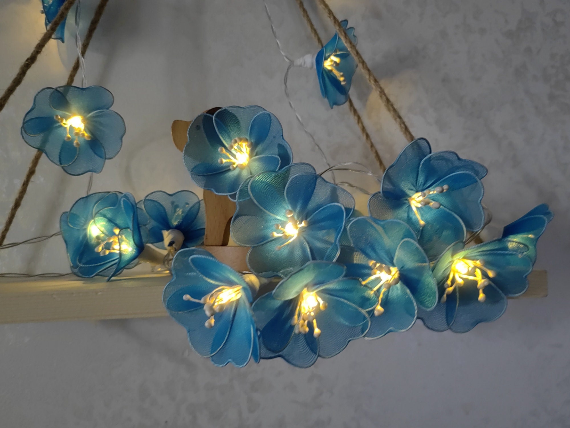 Handmade Cherry Blossom Fairy Lights: Romantic Floral Garland Lighting ...