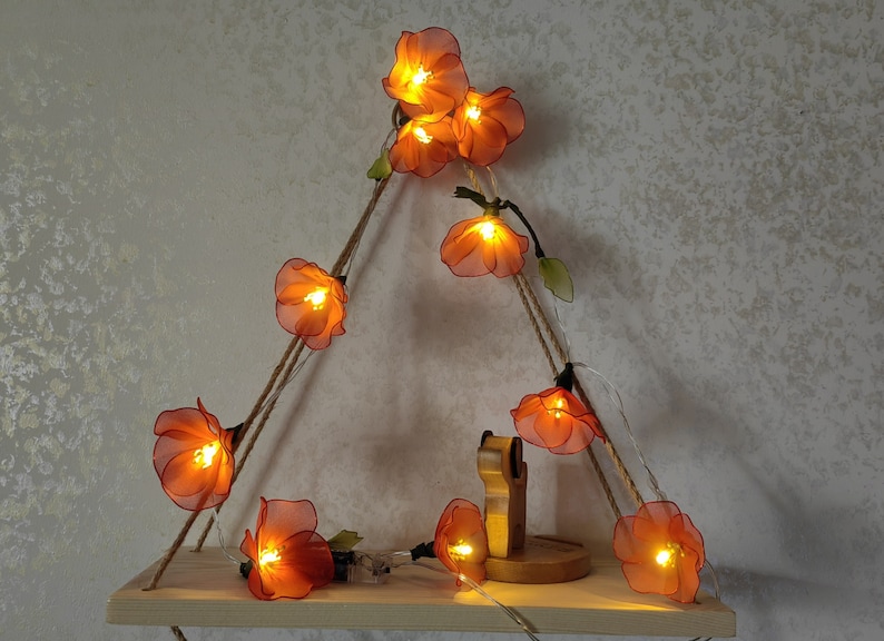 Handmade Cherry Blossom Fairy Lights: Romantic Floral Garland Lighting ...