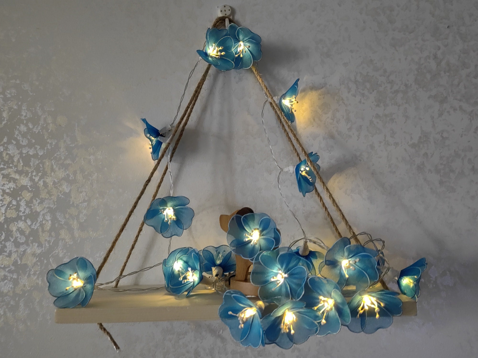 Handmade Cherry Blossom Fairy Lights: Romantic Floral Garland Lighting ...