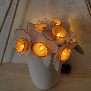 Daffodil String Lights, Narcissus Fairy Lights - Romantic Flower String Lights for Bedroom Decor ...