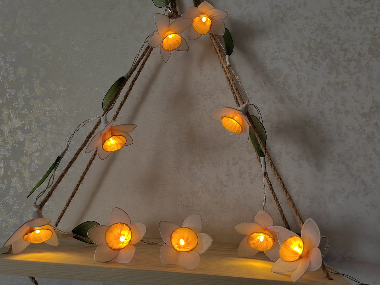 Handmade Daffodil String Lights: Romantic Floral Garland Lighting - Etsy