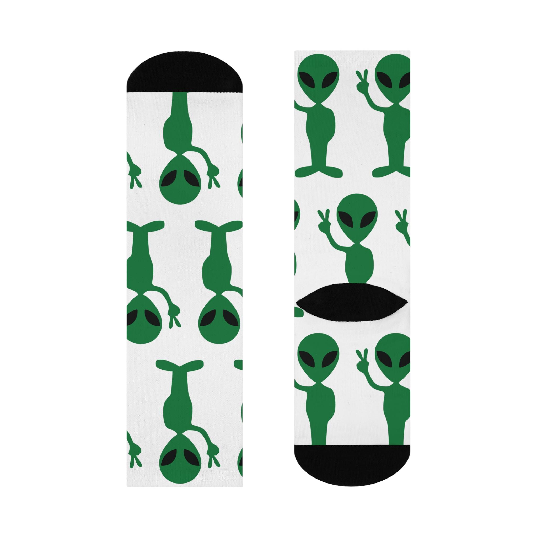 Playful Alien Cushioned Crew Socks | Fun Socks for Sci-fi Lovers ...