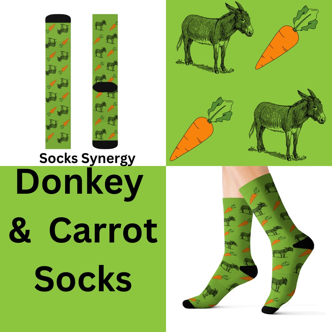 Donkey Socks Custom Carrot Fun Cool Trendy Gift Present Holiday ...