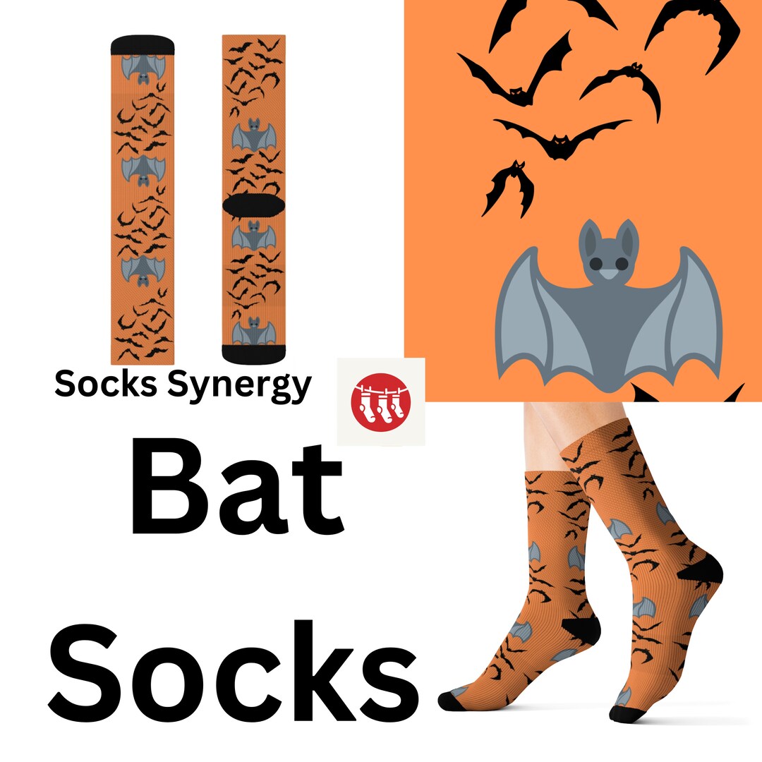 Bats Socks Custom Animal Fun Cool Trendy Gift Present Holiday ...
