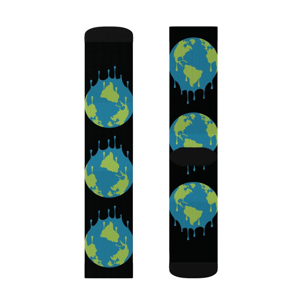 Dripping Earth Socks Earth Day Socks - Colorful Planet Design for Eco ...